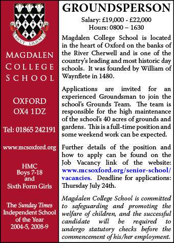 Magdalen College School require Groundsman
