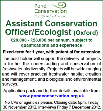 Assistant Conservation Officer/Ecologist (Oxford) required by ...